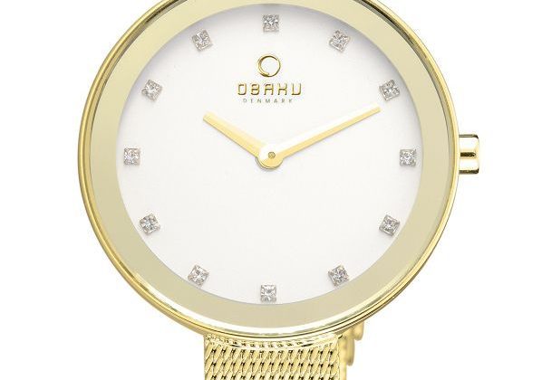 Gold Toned White Dial with Crystals Watch – Parkville Jewelers