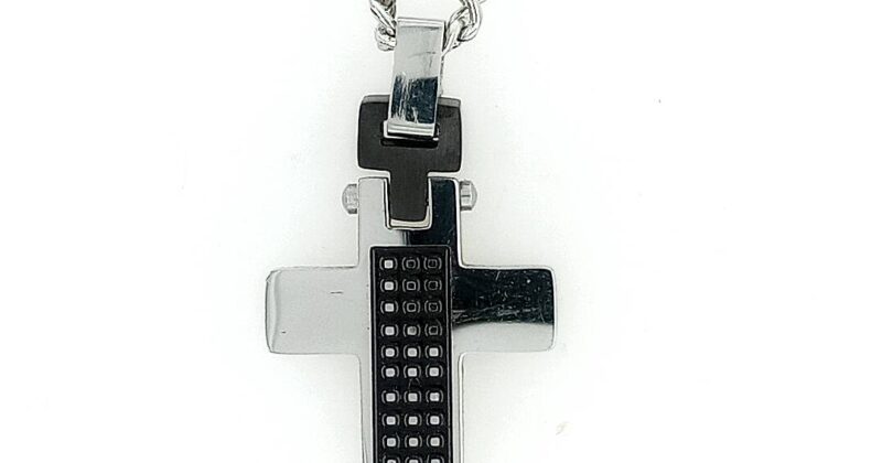 Stainless Steel Cross Checker Board Center Necklace – Parkville Jewelers